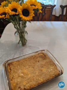 Gluten-Free Peach Volcano Pancake - gfe-gluten free easily